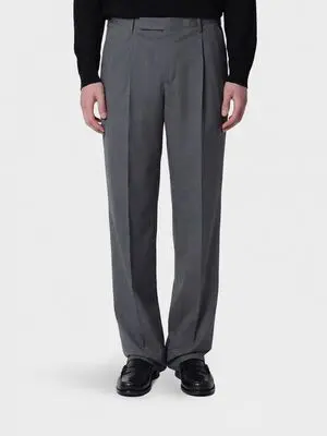 PT TORINO Wide-leg Sartorial Trousers In Pure Virgin Wool - Grey