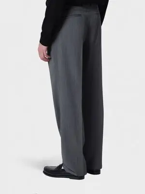 PT TORINO Pure Virgin Wool Wide-leg Sartorial Trousers