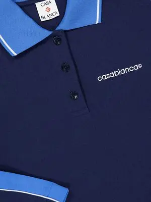 Casablanca Long Sleeve Cotton Polo Shirt