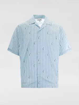 Lacoste Striped Cotton Casual Shirt - Gnawed Blue