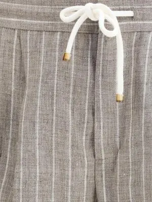 Brunello Cucinelli Linen Drawstring Trousers