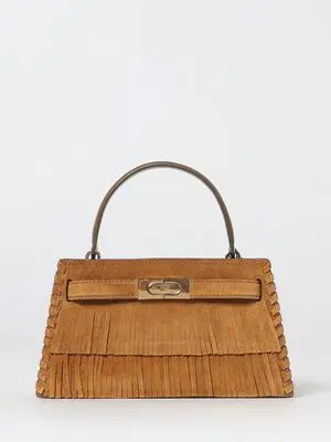 Tory Burch Suede Handbag With Fringe And Turn Lock Closure