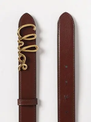 Chloé Iconic Smooth Calfskin Belt With C Logo Buckle - Brown