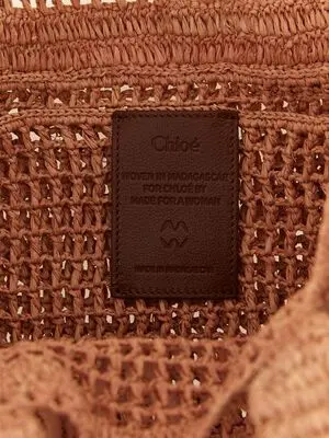 Chloé Summer Banana Raffia Tote - Beige