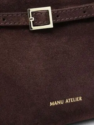 Manu Atelier Le Cambon 25 Suede Handbag With Shoulder Strap