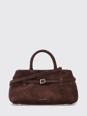 Manu Atelier Le Cambon 25 Suede Handbag With Shoulder Strap - Brown