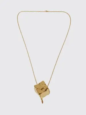 Rabanne Brass Necklace With Pendant - Silver