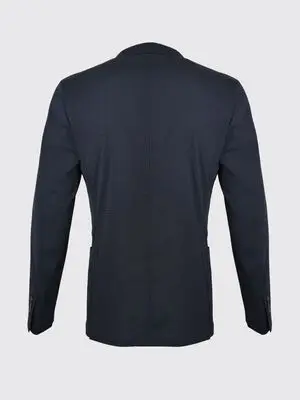 Eleventy Single-breasted Check Blazer With Peak Lapels And Patch Pockets