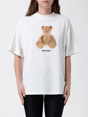 Palm Angels Cotton T-shirts With Teddy Print - White