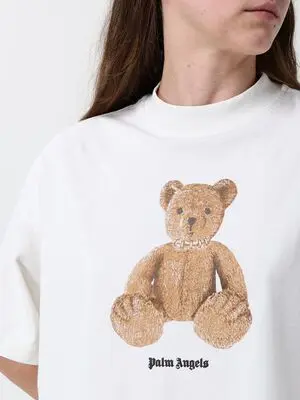 Palm Angels Cotton T-shirts With Teddy Print