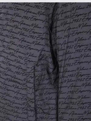 Emporio Armani Bomber Jacket With All-over Logo Print - Blue
