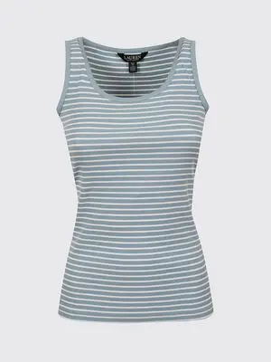 Ralph Lauren Striped Cotton Knit U-neck Top