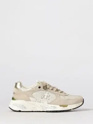 Premiata Mased Suede And Nylon Sneakers - Beige