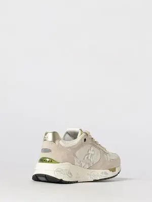Premiata Mased Suede And Nylon Lace-up Sneakers - Beige