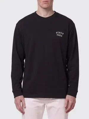 Kenzo Cotton T-shirt With Fiore Print - Black