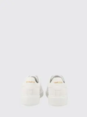 Woolrich Low-top Sneakers In Smooth Leather With Padded Ankle And Rear Logo