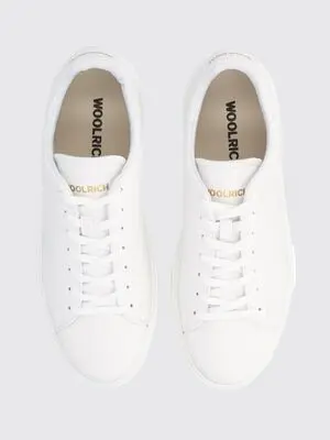 Woolrich Low-top Sneakers In Smooth Leather With Padded Ankle And Rear Logo