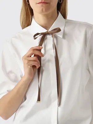 Herno Short-sleeved Cotton Shirt With Bow Detail