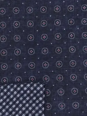 Brunello Cucinelli Geometric Pattern Silk Pochette - Navy