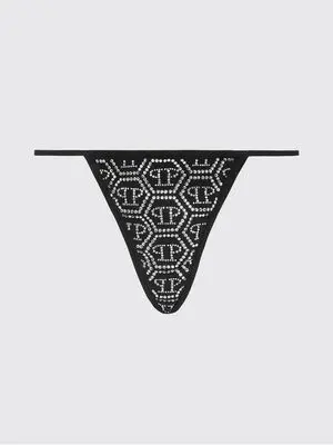 Philipp Plein All-over Crystal Pp Thong - Black