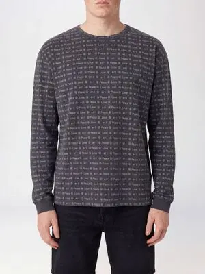 ERL Long-sleeved Cotton T-shirt With Contrast Logo Print - Brown