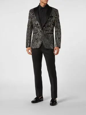 Philipp Plein Single-breasted Blazer With All-over Rhinestones