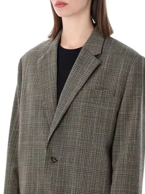 Soeur Single-breasted Check Wool-blend Blazer