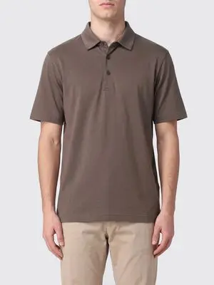 Herno Short-sleeve Cotton Polo Shirt With Three-button Placket - Dark