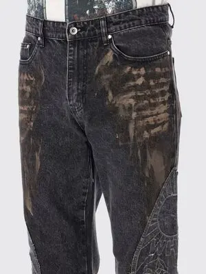 WHO DECIDES WAR Straight Fit Mid-rise Graphic Print Jeans