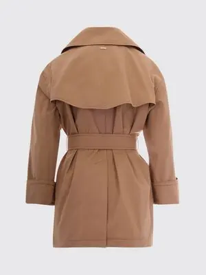 Herno Short Cotton Gabardine Trench Coat With Tie-waist Belt - Camel
