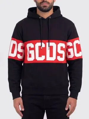 Gcds Cotton Hoodie With Logo - Black