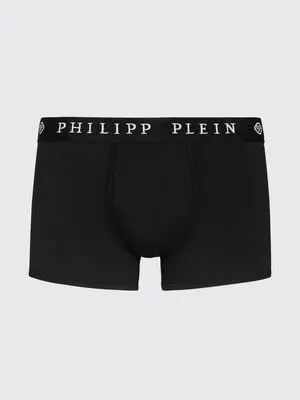Philipp Plein Stretch Cotton Boxers With Logo - Black