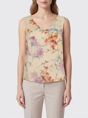 Herno Sleeveless Viscose V-neck Top - Multicolor