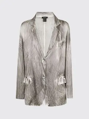 Avant Toi Crinkled Effect Silk Single Breasted Blazer