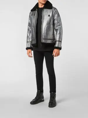 Philipp Plein Snake Leather Jacket