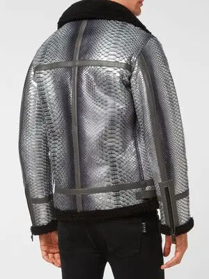 Philipp Plein Snake Leather Jacket