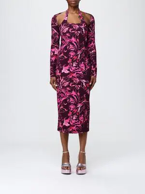 Versace Printed Midi Dress - Violet