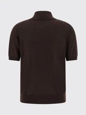 PAROSH P.a.r.o.s.h. Slim Fit Knit Polo In Wool, Silk And Cashmere - Brown