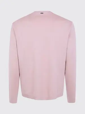 Herno Long-sleeve Crewneck T-shirt In Cotton - Pink