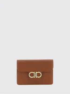 FERRAGAMO Calfskin Leather Key Holder - Brown