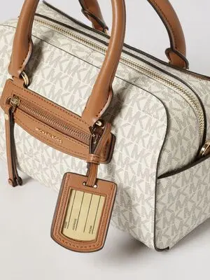 Michael Kors Jet Set Grained Coated Cotton Bag With Mk Monogram