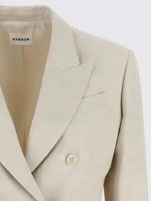 PAROSH Double Breasted Blazer - Beige