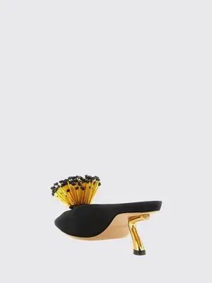 FERRAGAMO Satin Mules With Application