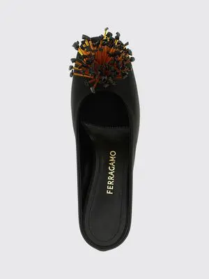 FERRAGAMO Satin Mules With Application