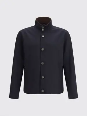 Herno Single-breasted High Neck Short Coat In Wool Blend