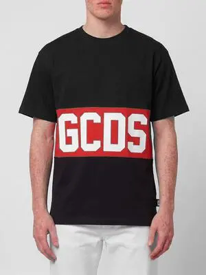 Gcds Cotton T-shirt With Logo - Black