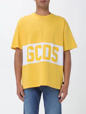Gcds Cotton T-shirt With Logo - Yellow