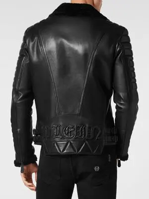 Philipp Plein Lambskin Biker Jacket