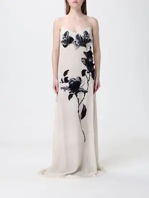 Ermanno Scervino Floral Print Silk Maxi Dress