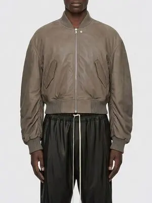 Rick Owens Leather Bomber Jacket - Grey